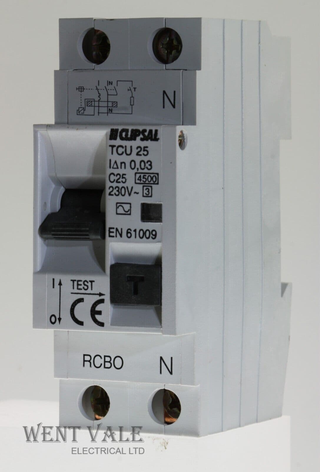 Clipsal TCU25 - 25a 30mA Type C AC Type Double Pole RCBO Unused In Box