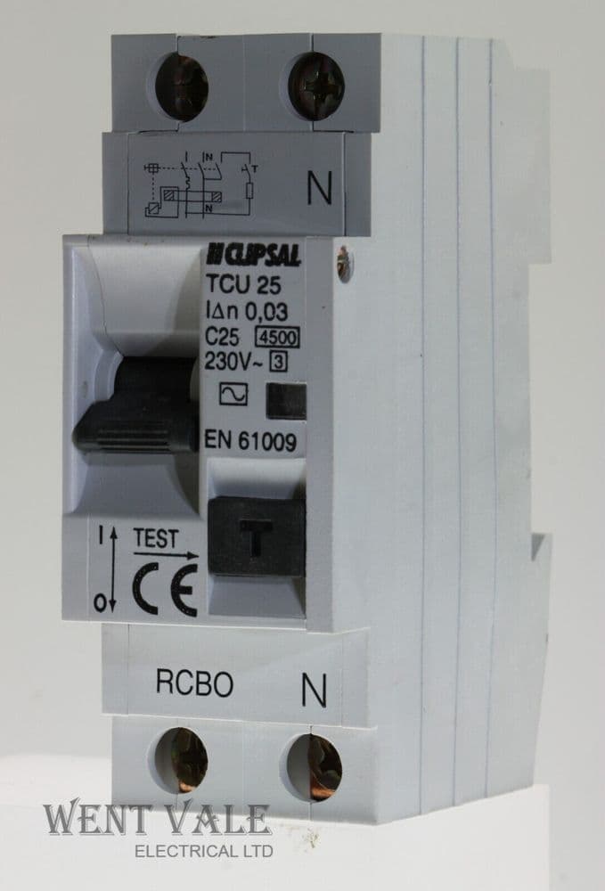 Clipsal TCU25 - 25a 30mA Type C AC Type Double Pole RCBO Unused In Box