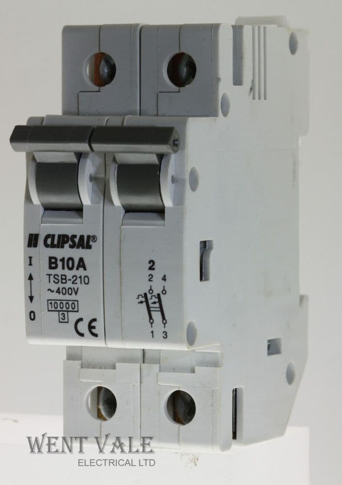 Clipsal TSB-210 - 10a Type B Double Pole MCB Unused