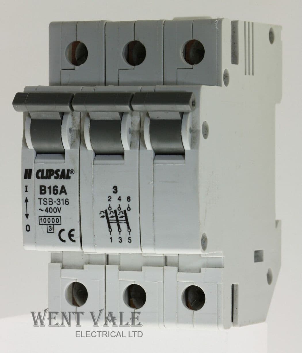 Clipsal TSB-316 - 16a Type B Triple Pole MCB Unused