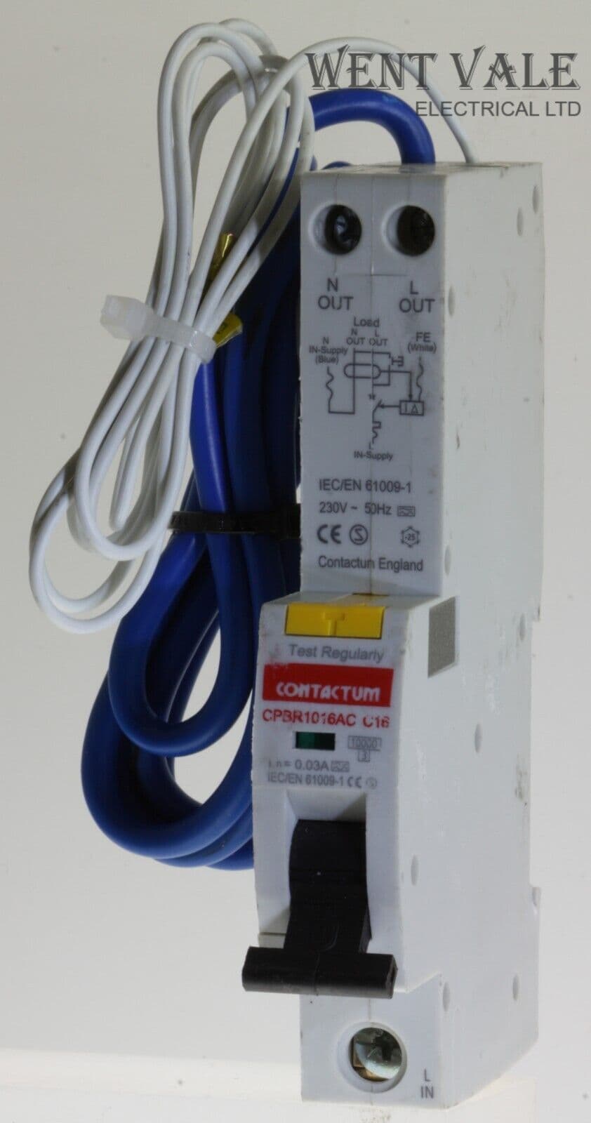 Contactum CPBR1016AC - 16a 30mA Type C Single Pole RCBO Used