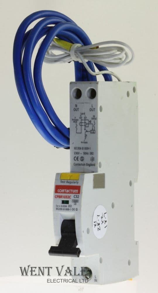 Contactum CPBR1032C - 32a 30mA Type C Single Pole RCBO Used