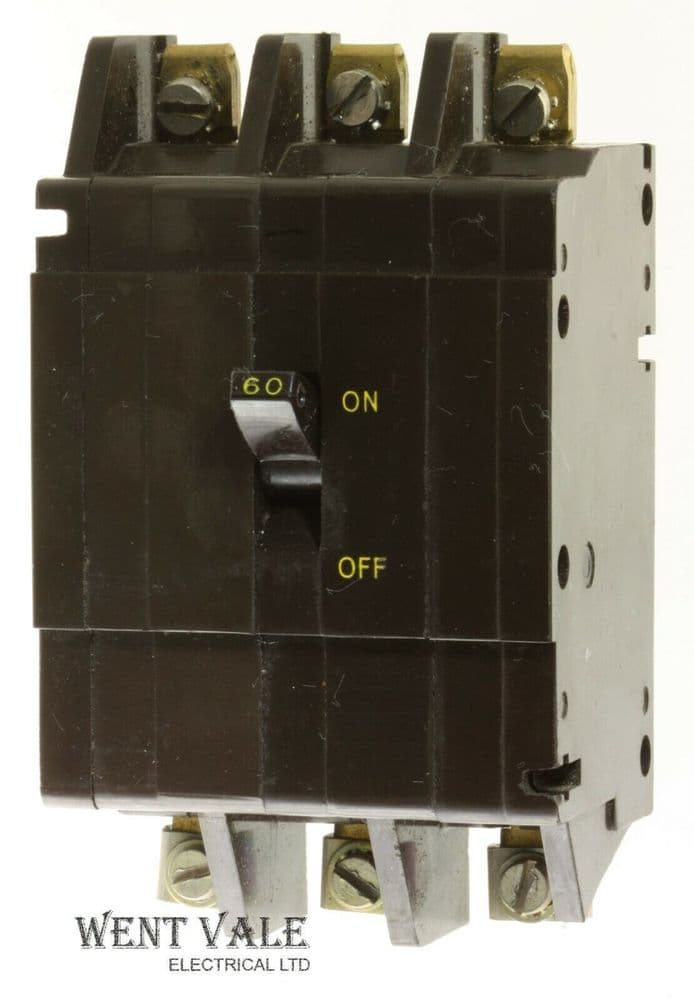 Crabtree C50 - 53C/60 - 60a Type C Triple Pole MCB Used