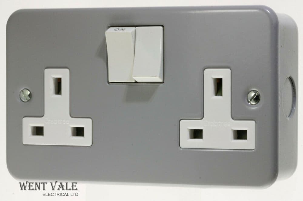 Crabtree Capital Metalclad - 4216/BG - 13a Twin Switched Socket Outlet ...