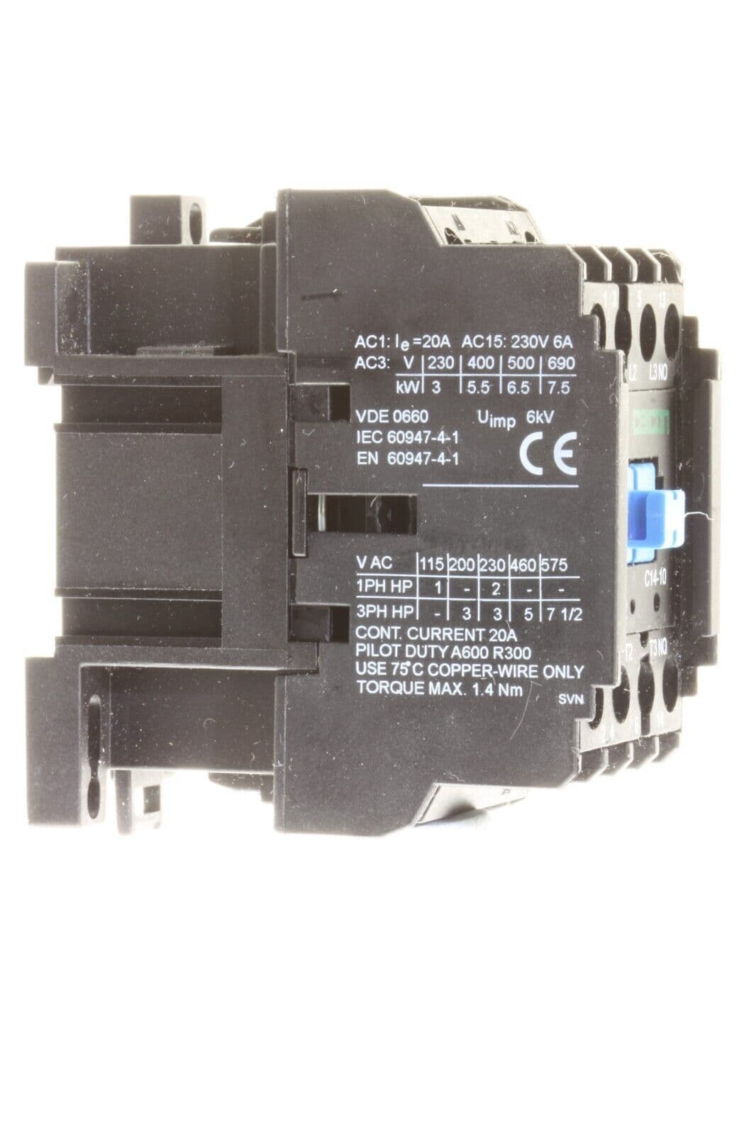 Crabtree Ceicon 54400/ZB - 20a 3 Pole DOL Contactor with 220-240vac Coil M7
