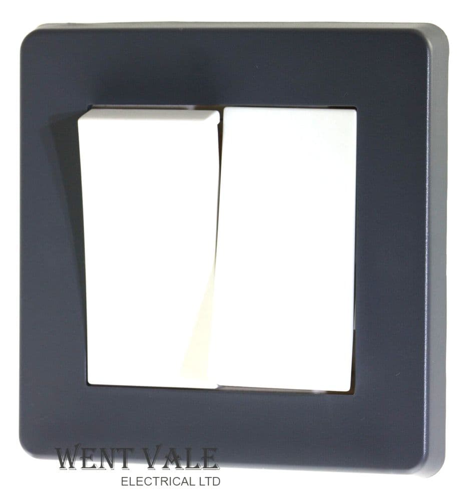 Crabtree Corinthian Range Part M - 5172/GRY - 10ax Two Gang Two Way Switch