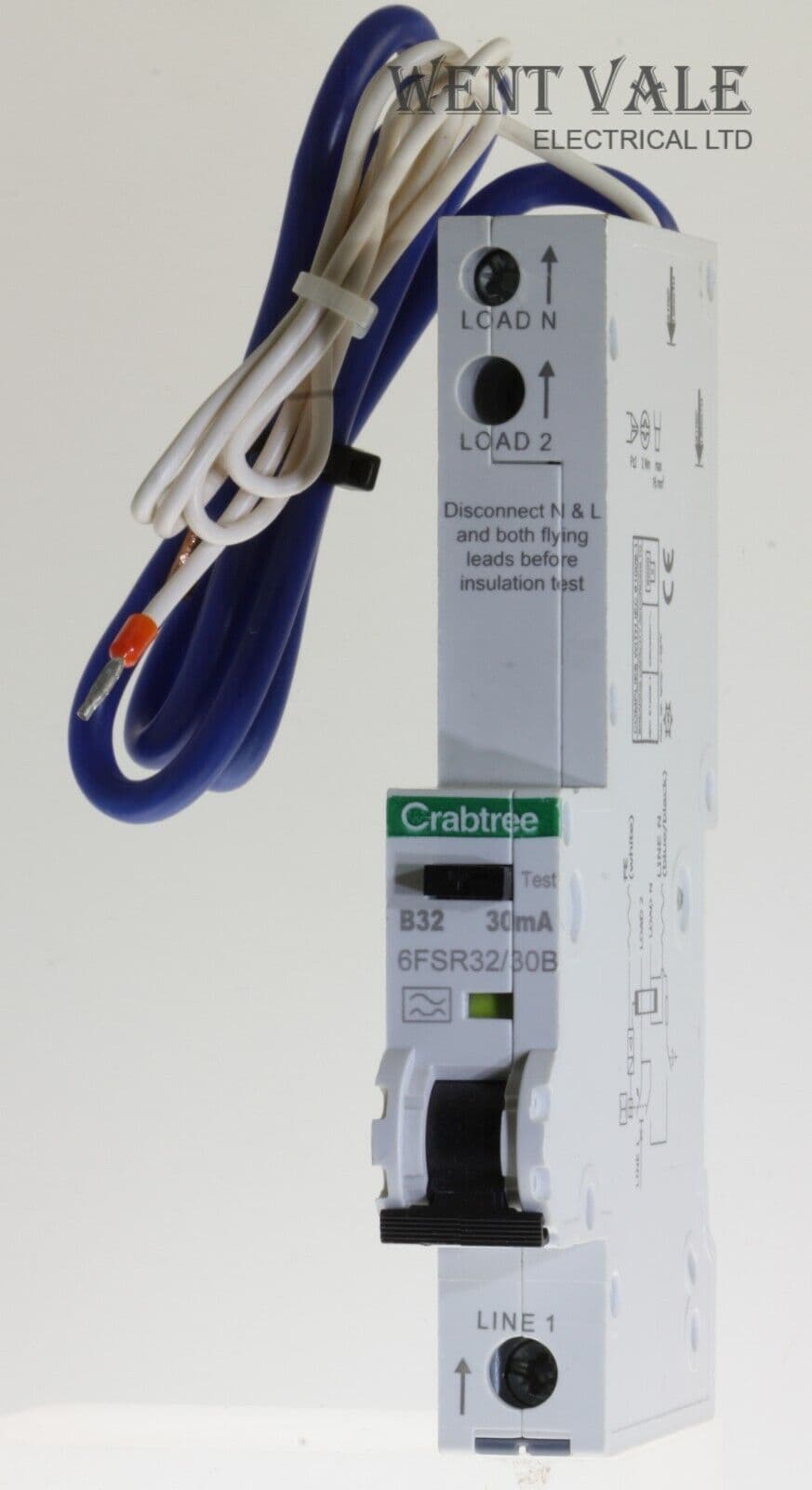 Crabtree Loadstar - 6FSR32/30B - 32a 30mA Type B S/Pole RCBO Latest ...