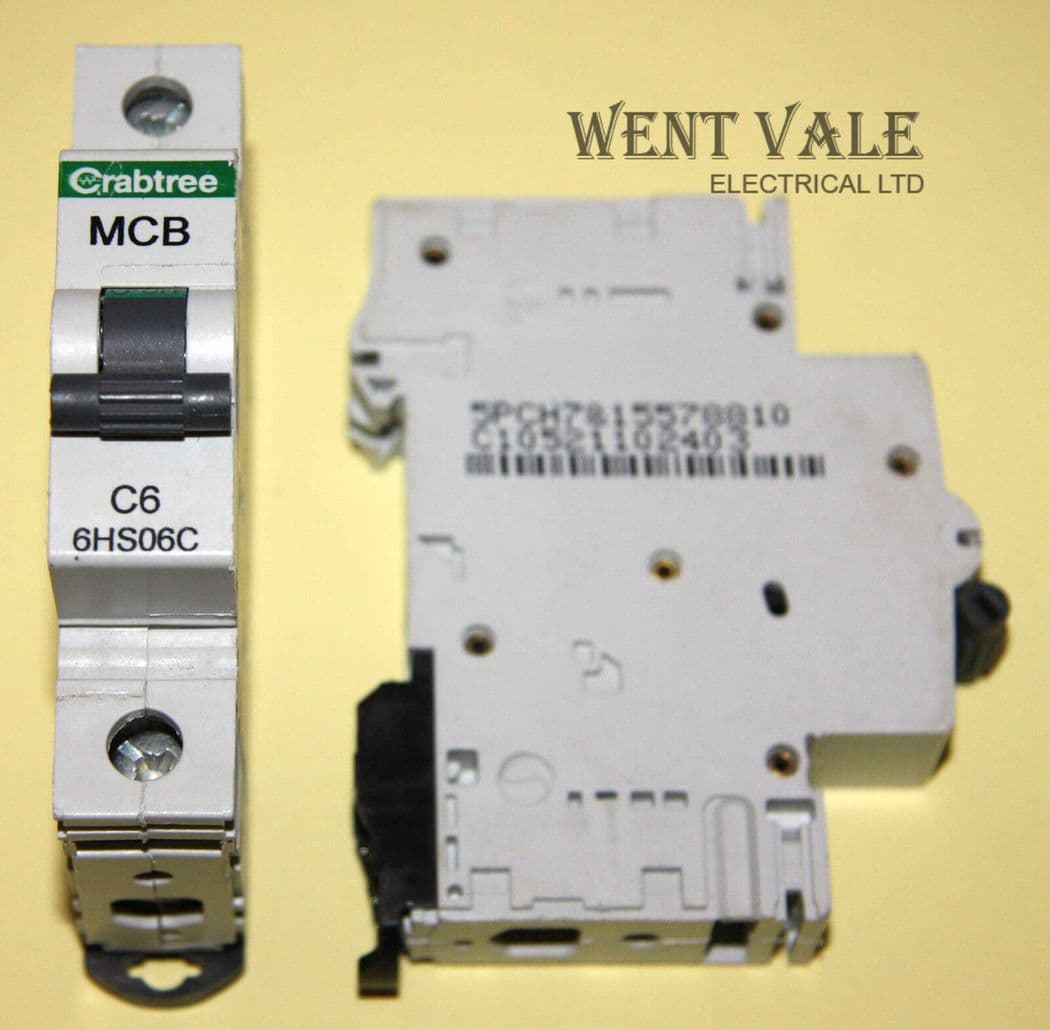 Crabtree Loadstar - 6HS06C - 6a Type C Single Pole MCB Used