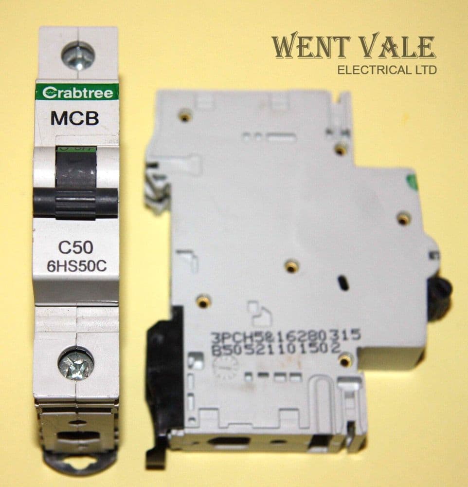 Crabtree Loadstar - 6HS50C - 50a Type C Single Pole MCB Used