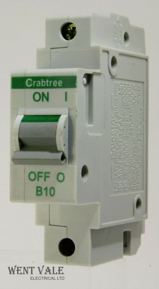 Crabtree Polestar - 60B/10 - 10a Type B Single Pole MCB Used