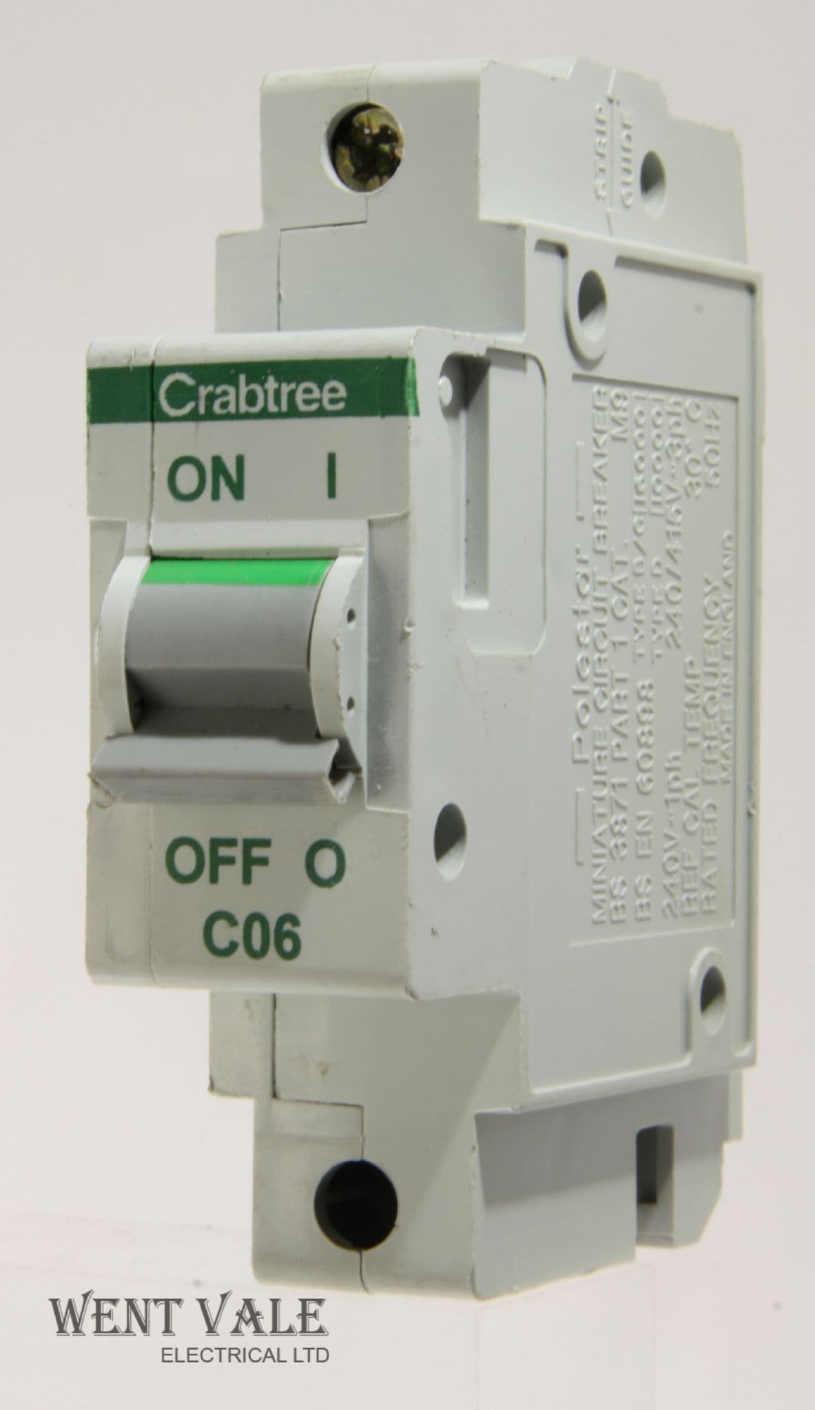 Crabtree Polestar - 60C/06 - 6a Type C Single Pole MCB Used