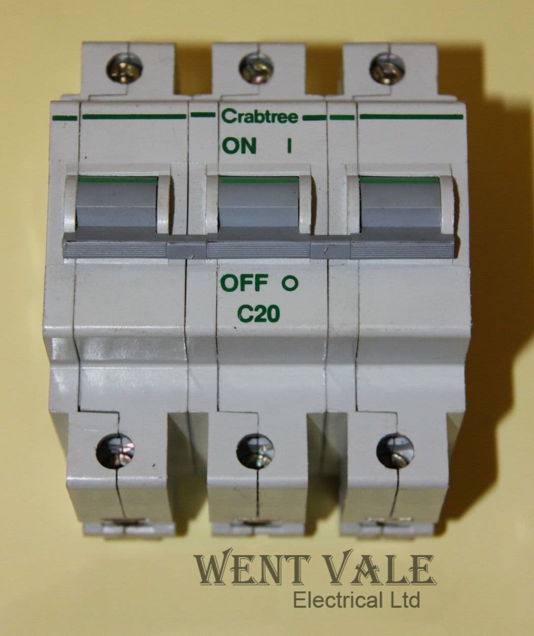 Crabtree Polestar - 63C/20 - 20a Type C Triple Pole MCB Used