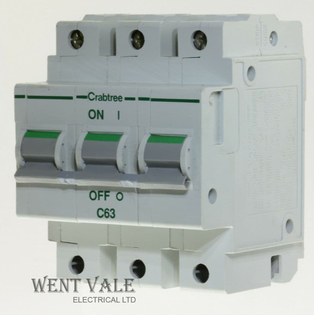 Crabtree Polestar - 63C/63 - 63a Type C Triple Pole MCB Unused