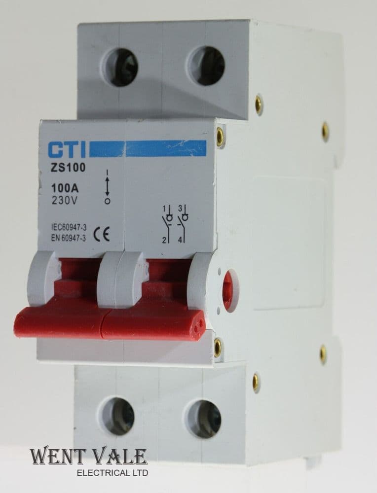 CTI - ZS 100 - 100a Double Pole - AC22 - Switch Disconnector Used