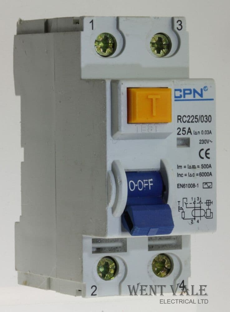Cudis CPN - RC225/030 - 25a 30mA Double Pole RCD Used