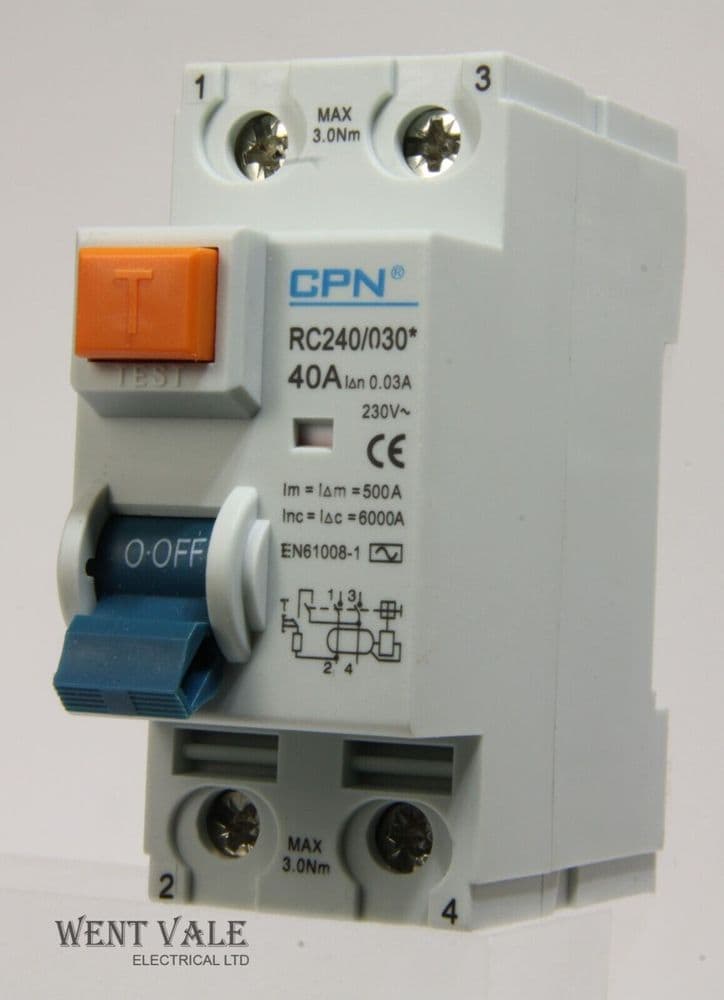 Cudis CPN - RC240/030 - 63a 30mA Double Pole RCD Used