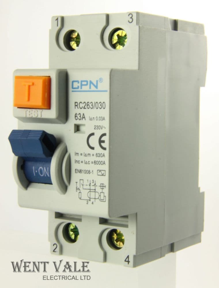 Cudis CPN - RC263/030 - 63a 30mA Double Pole RCD New In Box