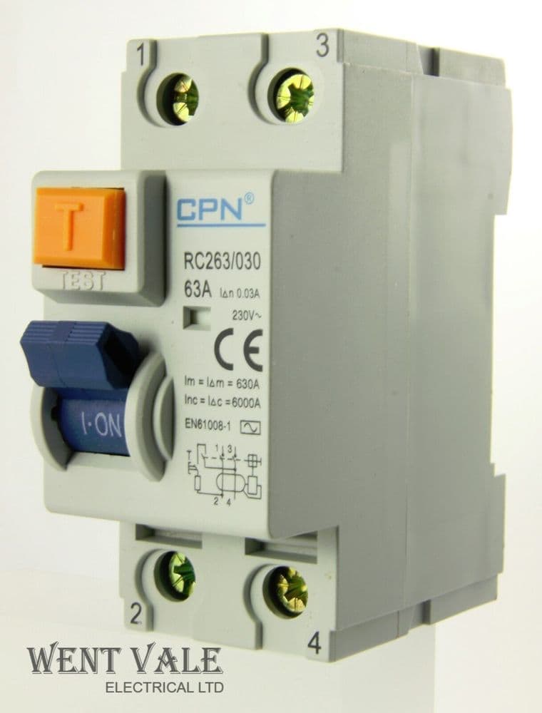 Cudis CPN - RC263/030 - 63a 30mA Double Pole RCD Used