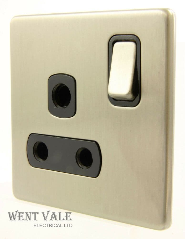 Deta Screwless - 8539SCB - 1 Gang 15a Switched Round Pin Socket New