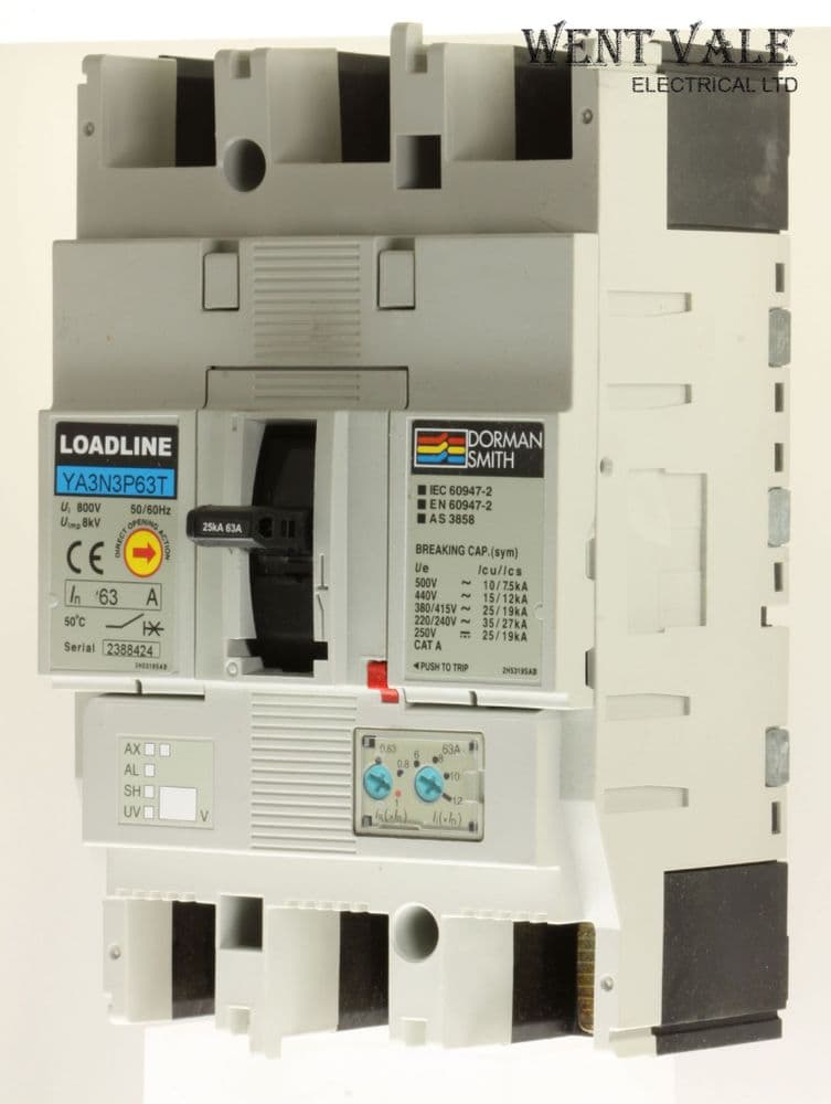 Dorman Smith Loadline - YA3N3P63T - 40 to 63a Adjustable Triple Pole ...