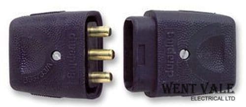 Duraplug LCP103 BLK - 10a 2400w 3 Pin Lead Connector Plug & Socket New
