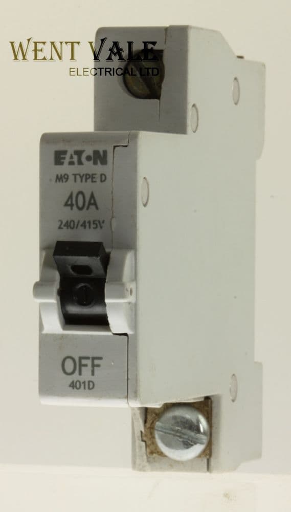 Eaton Memshield 1 - 401D - 40a Type D Single Pole MCB Used