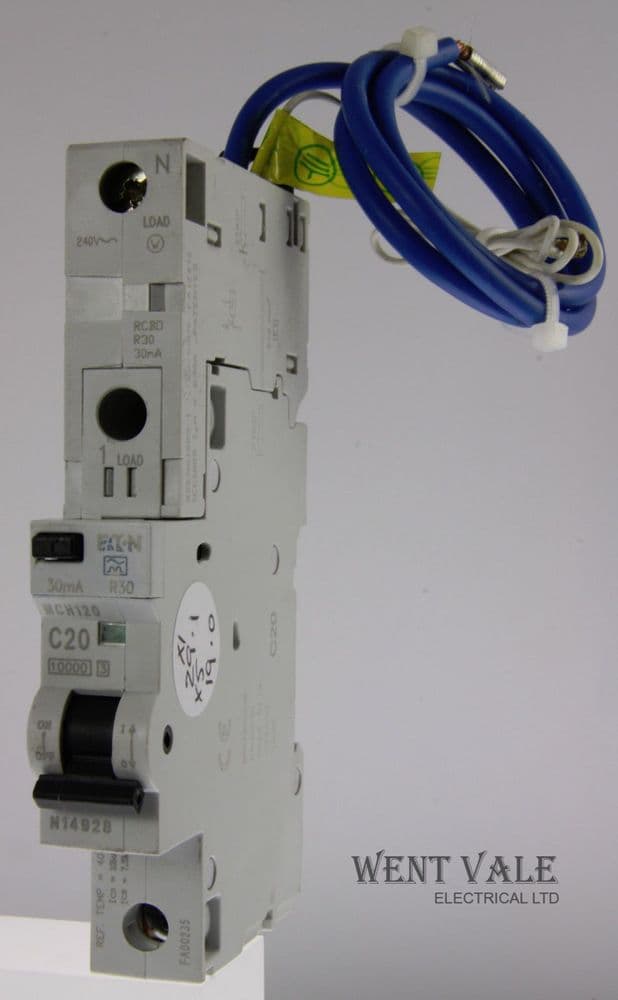Eaton Memshield 2 - MCH120R30 - 20a 30mA Type C Single Pole RCBO Used
