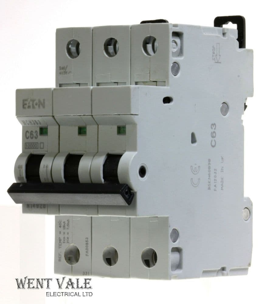 Eaton Memshield 2 - MCH363 - 63a Type B Triple Pole MCB Unused