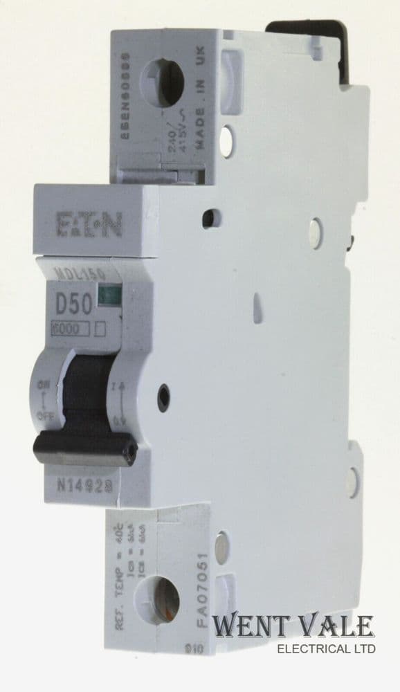 Eaton Memshield 2 - MDL150 - 50a Type D Single Pole MCB Unused