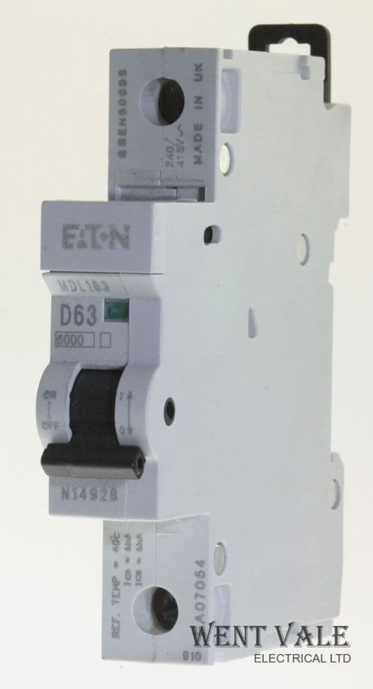 Eaton Memshield 2 - MDL163 - 63a Type D Single Pole MCB Unused