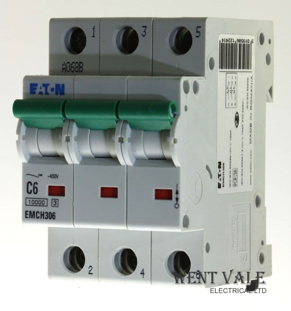 Eaton Memshield 3 - EMCH306 - 6a Type C Triple Pole MCB Unused