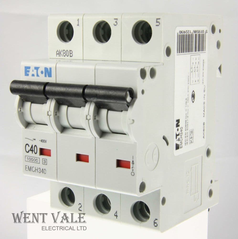 Eaton Memshield 3 - EMCH340 - 40a Type C Triple Pole MCB Un-used