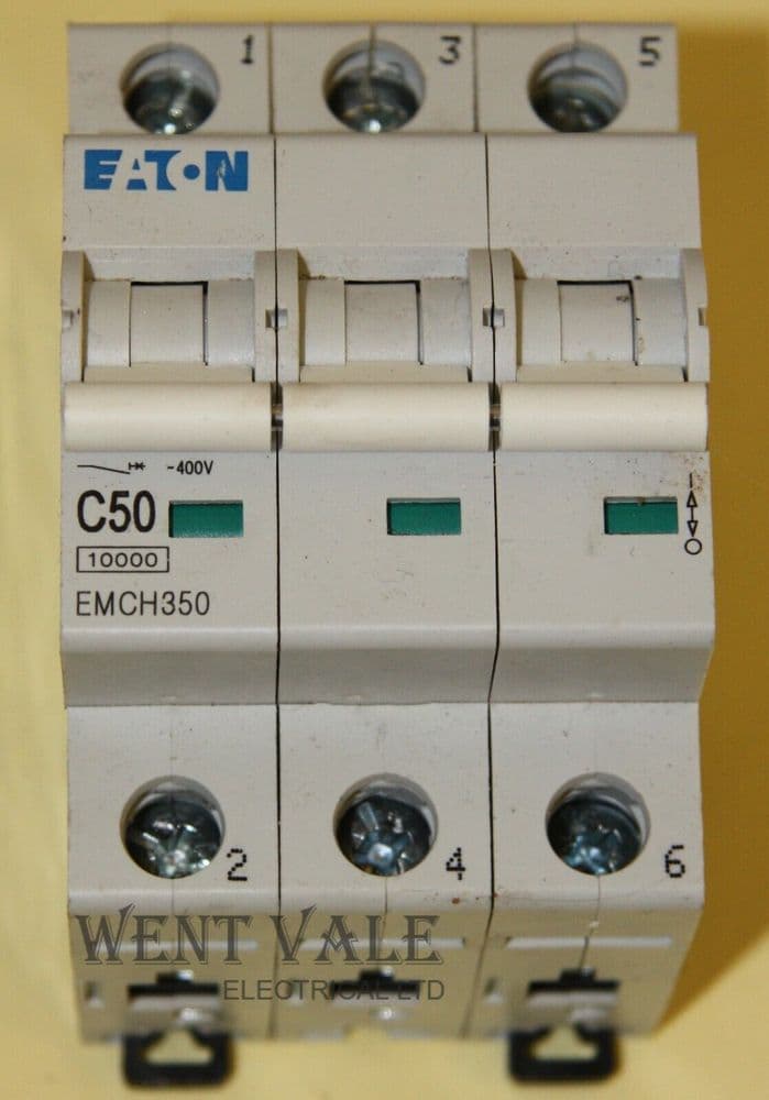 Eaton Memshield 3 - EMCH350 - 50a Type C Triple Pole MCB Unused
