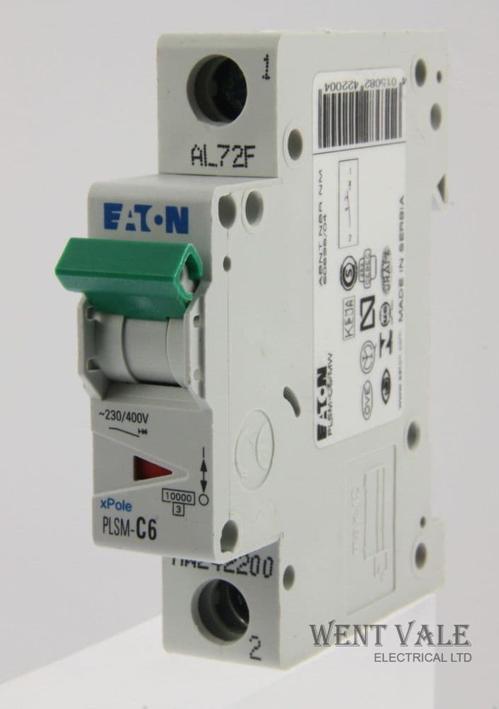 Eaton X Pole - PLSM-C6-MW - 6a Type C Single Pole MCB Used