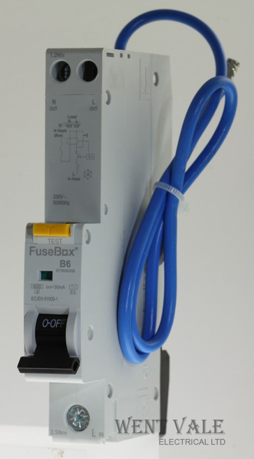 FuseBox RT060630B - 6a 30mA Type C Single Pole AC Type RCBO New