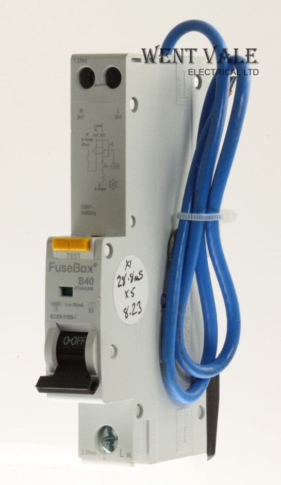 FuseBox RT064030B - 40a 30mA Type B Single Pole Class AC RCBO Used