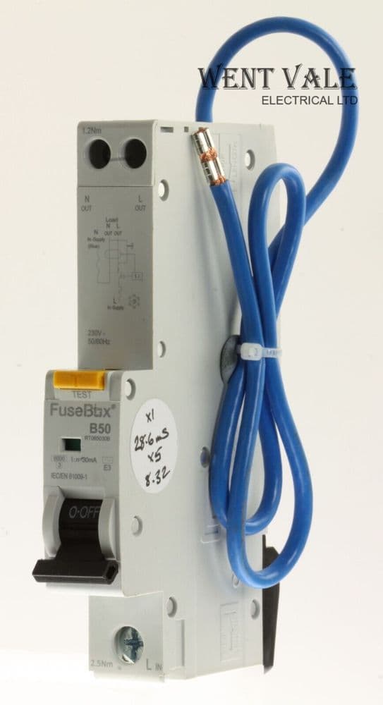 FuseBox RT065030B - 50a 30mA Type B Single Pole Class AC RCBO Used