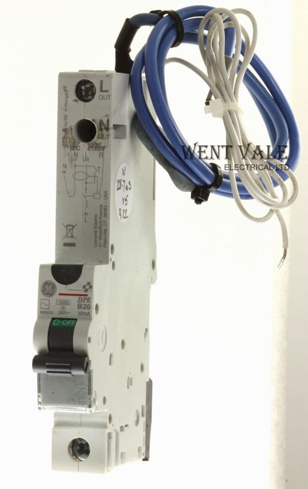 GE Elfa Plus DPE 605010 - 20a 30mA Type B Single Pole N RCBO Used
