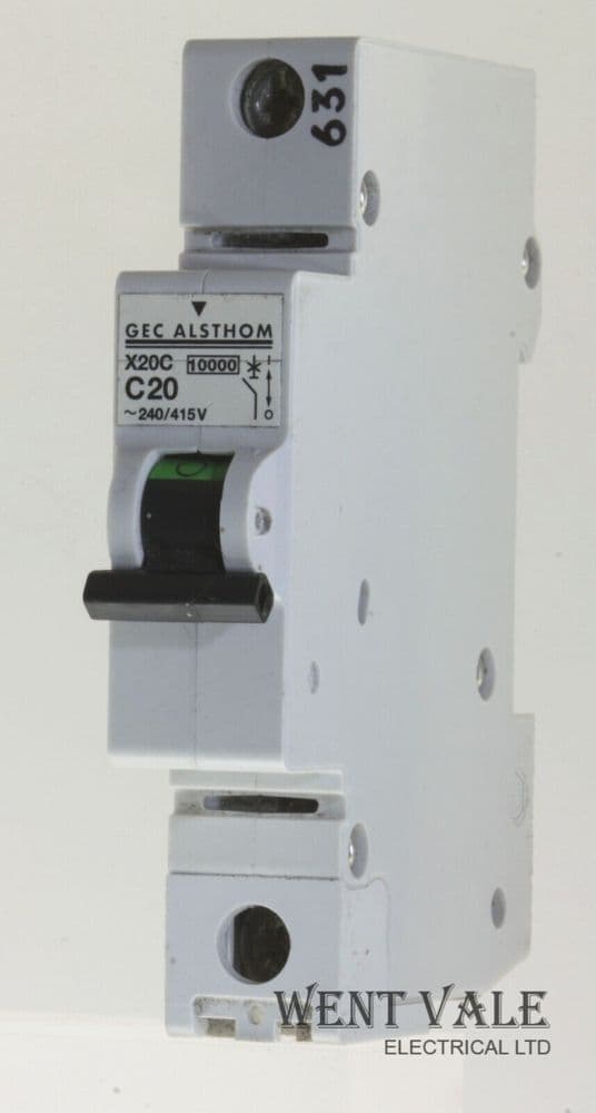 GEC Alsthom - X20C - 20a Type C Single Pole MCB Used
