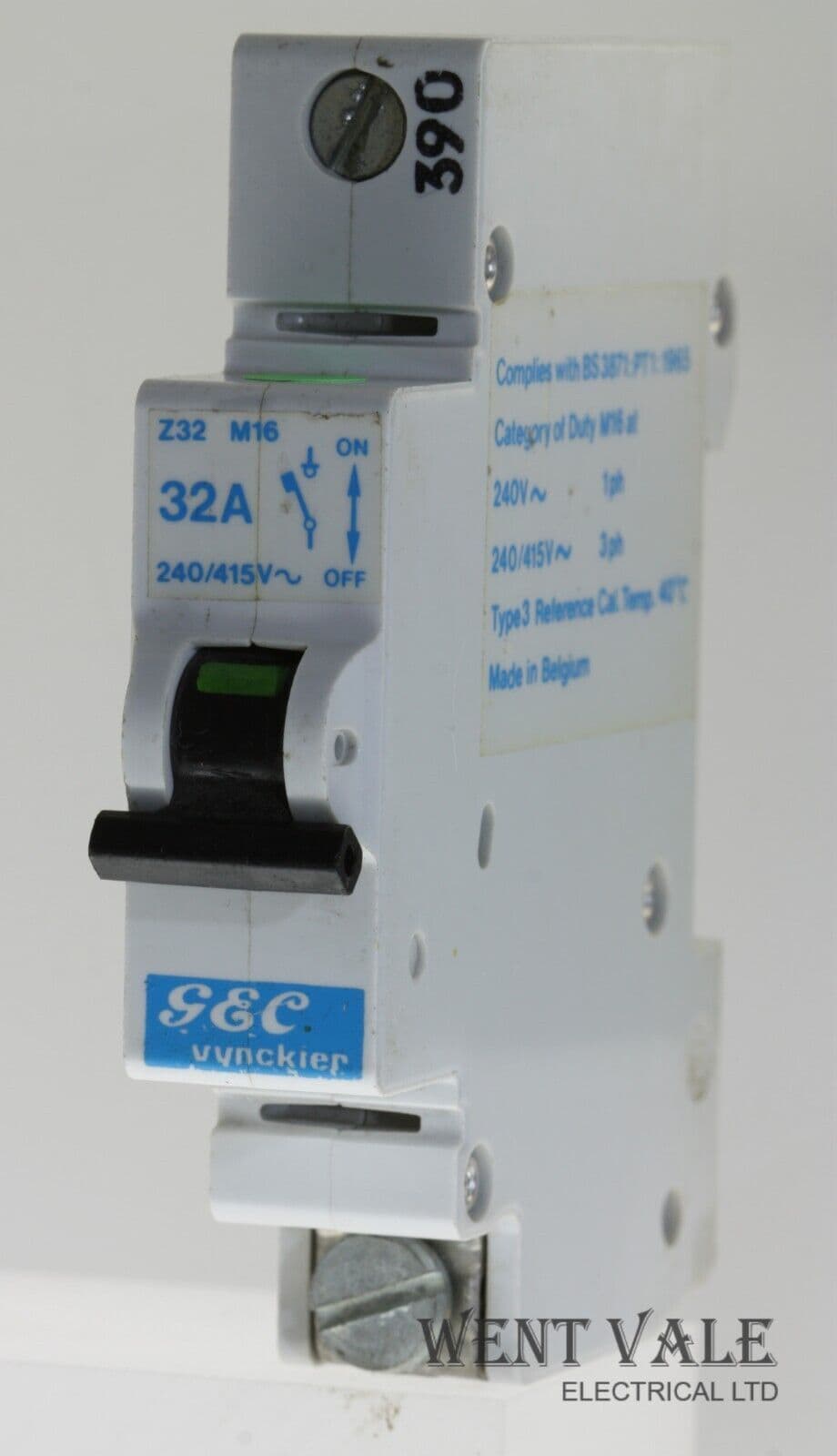 GEC Vynckyer - Z32 - 32a Type 3 Single Pole MCB Used