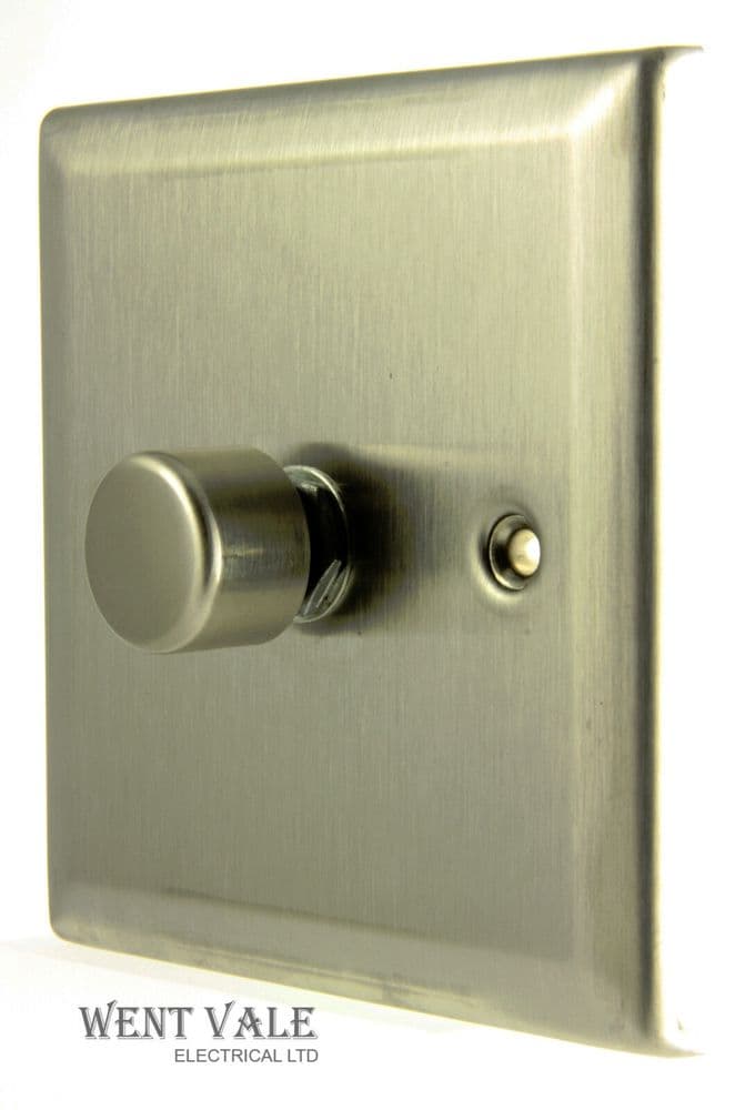 GET Decor Range - 155814 - 1g 2w Brushed Steel Rotary 60-400w Dimmer ...