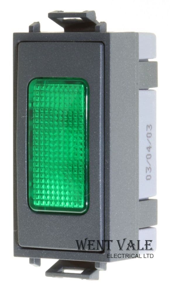 GET Rocca Grid - GRLINDGGT - 250v Green Indicator Module in Graphite Grey