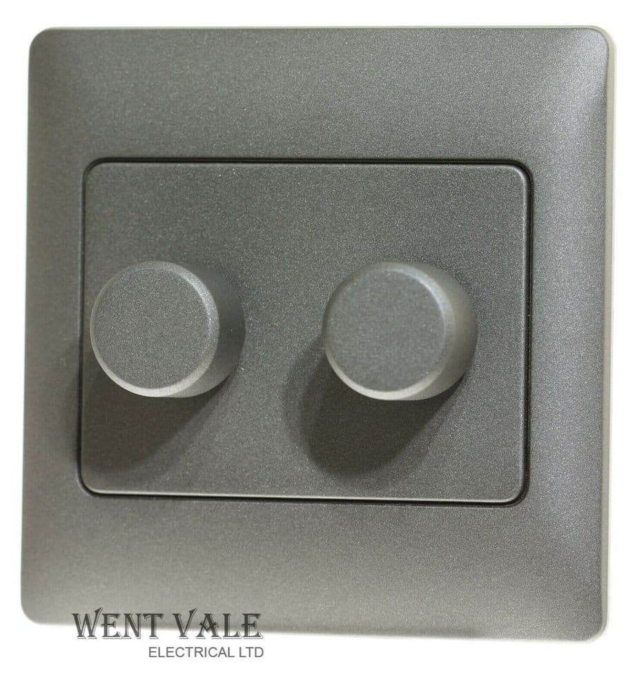 GET Rocca Stone Range - 530 046 - 6a 2 Gang 2 Way Rotary Dimmer Switch ...