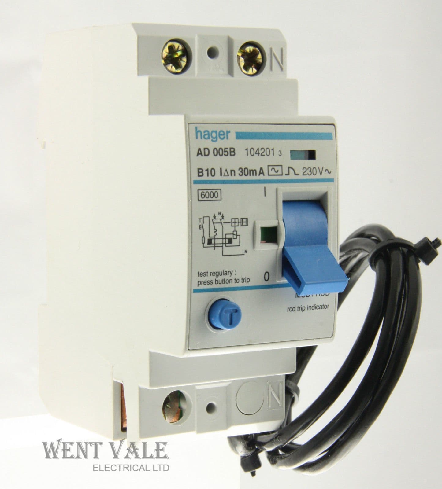 Hager - AD005B - 10a 30mA Type B Double Pole MCB/RCD Un-used