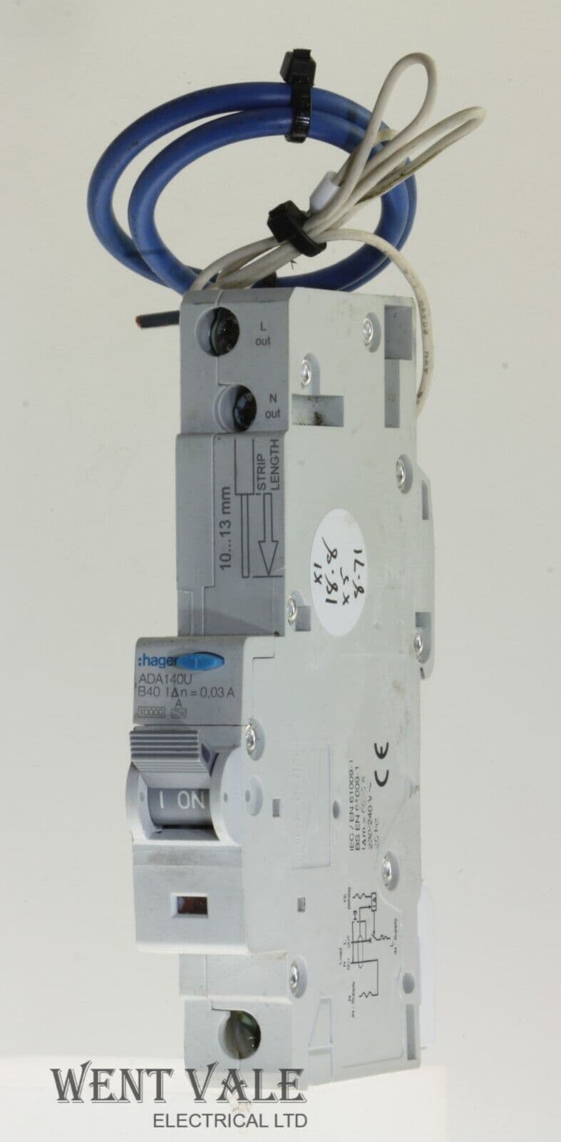Hager ADA140U - 40a 30mA Type B Single Pole Class A RCBO Used