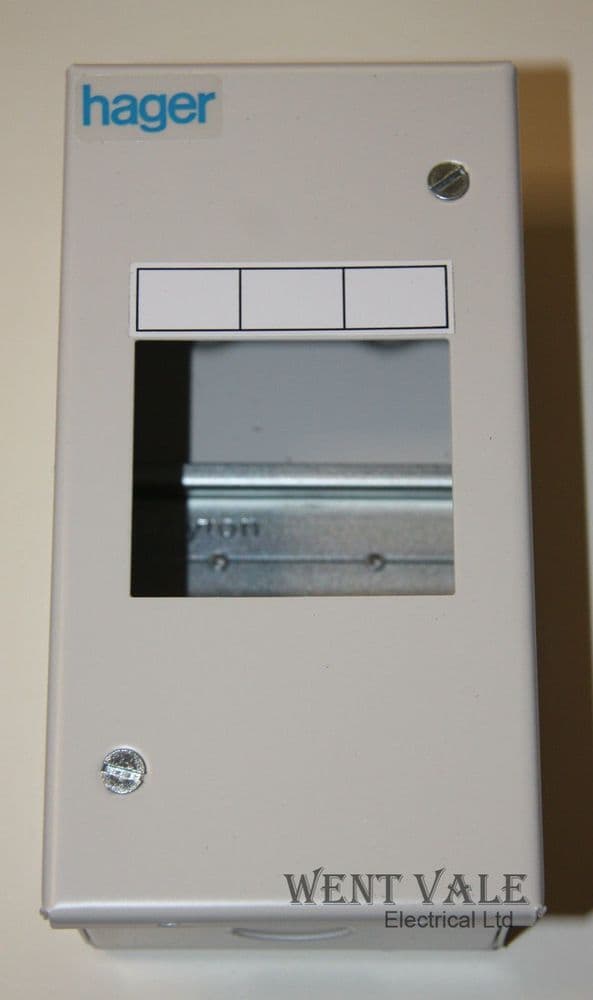 Hager Invicta IU3 - 3 Module Steel Enclosure Without Door New In Box