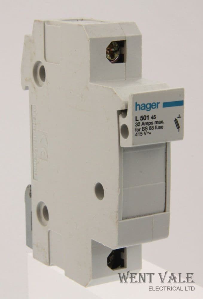 Hager L 501 45 - 30 Amp Max BS1361 Cartridge Fuse Holder Used