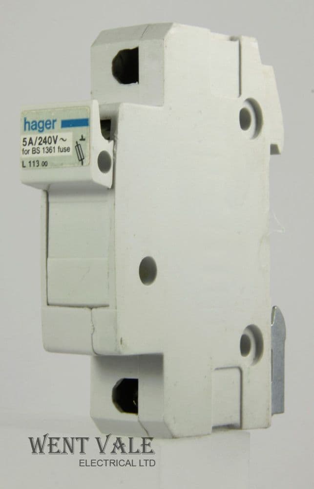 Hager L113 00 - 5 x 22mm BS 1361 - 5a Cartridge Fuse Holder Used