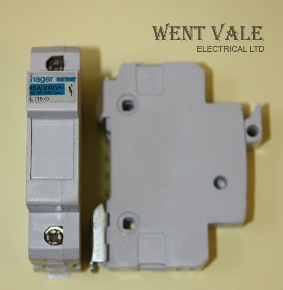 Hager L115 00 - 10 x 25 - 15a BS 1361 Cartridge Fuse Holder Used