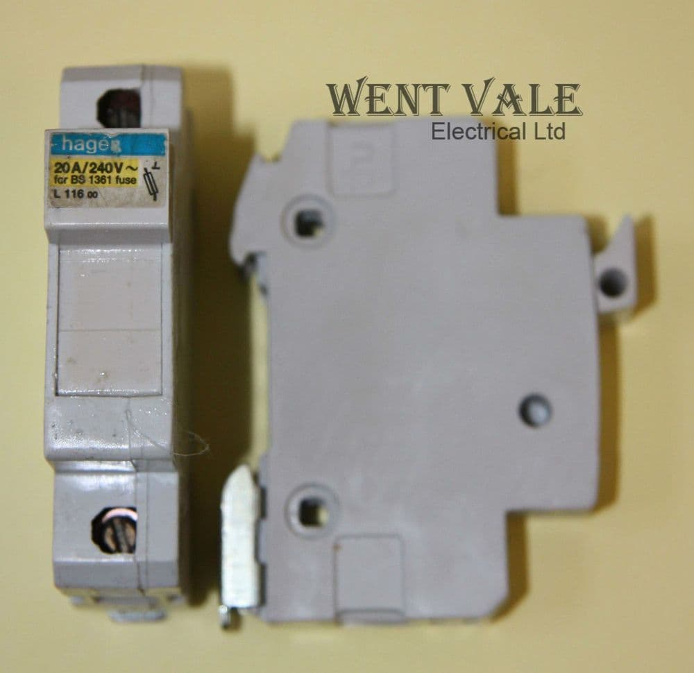 Hager - L116 00 - 10 x 25mm - 20a Cartridge Fuse Holder Used